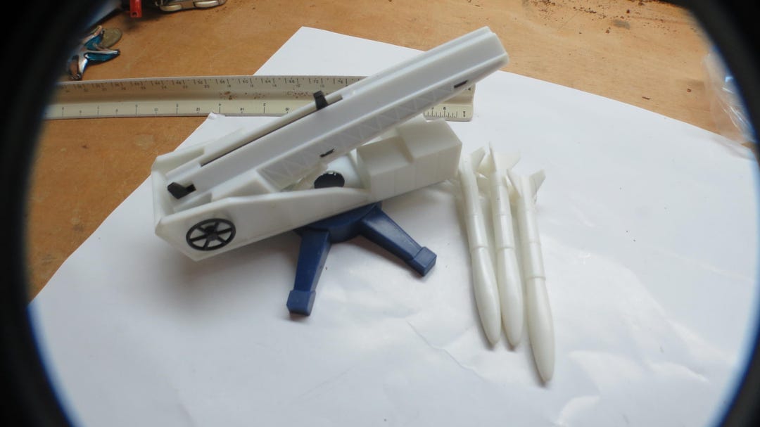SAM ROCKET MISSILE Launcher Toy Plastic Hong Kong Missing Spring Very ...