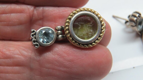 Sterling Silver and 18K marked 750 k GOLD Earrings WI… - Gem