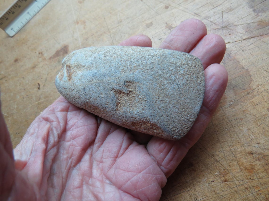 Plains Indians NATIVE AMERICAN INDIAN Small Stone Celt Tool as Found ...