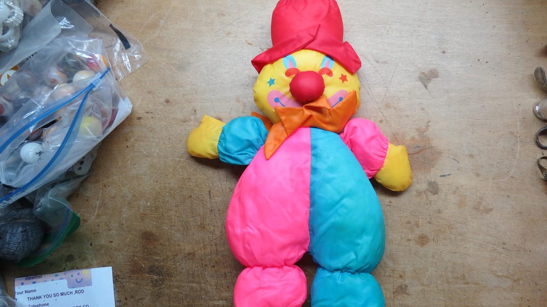 Vintage 1980S Clowny Stuff Neon Nylon Plush Doll - Tara Toy Corp. Very Nice Condition L-1 - Etsy