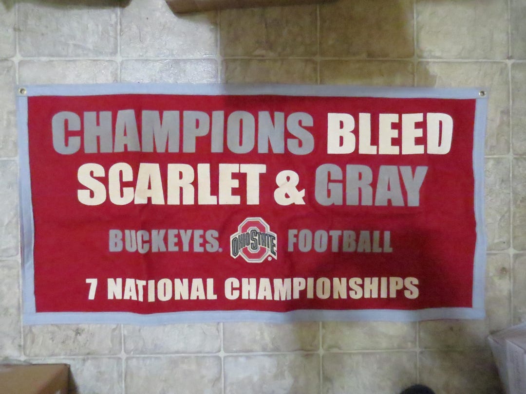 Ohio Buckeyes State 7 National Championship Banner Champions Bleed ...