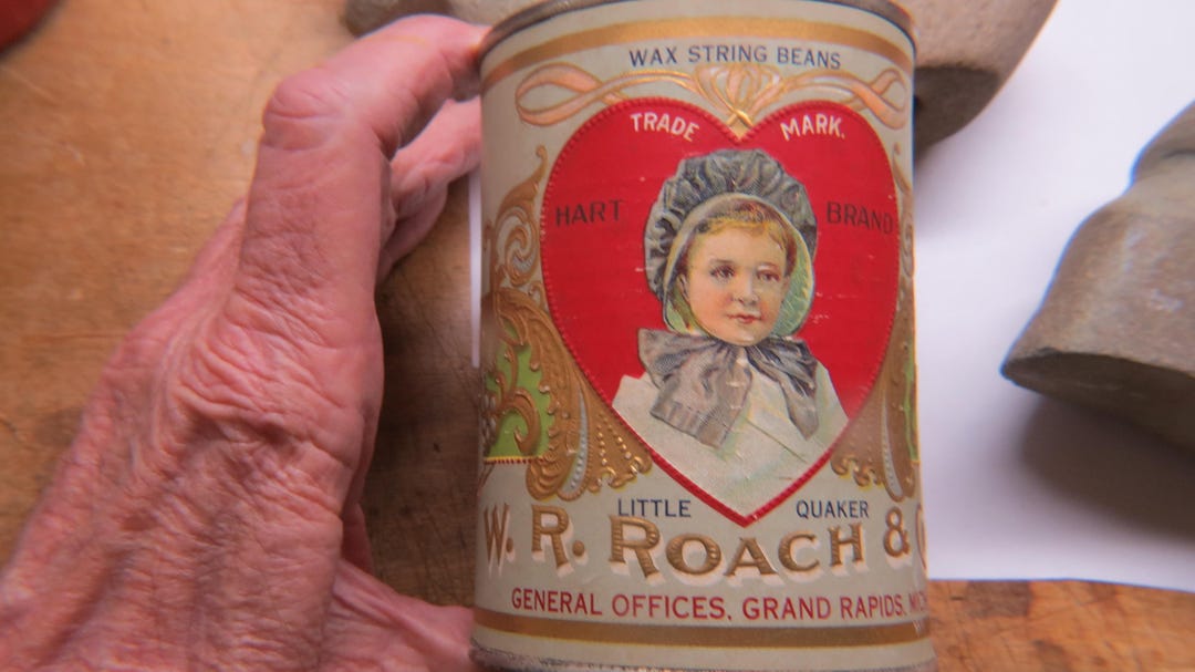 Antique Hart Brand Little Quaker Wax Beans Tin Can WR Roach & Co Grand ...