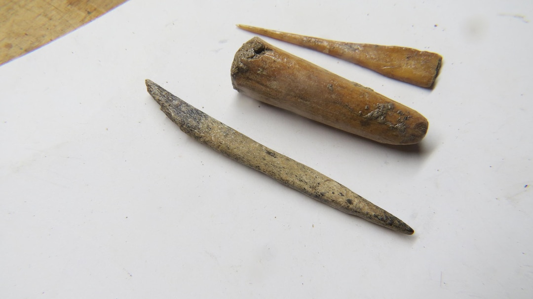 NATIVE AMERICAN INDIAN Artifact Primitive Bone Awls / Tools Very Nice ...
