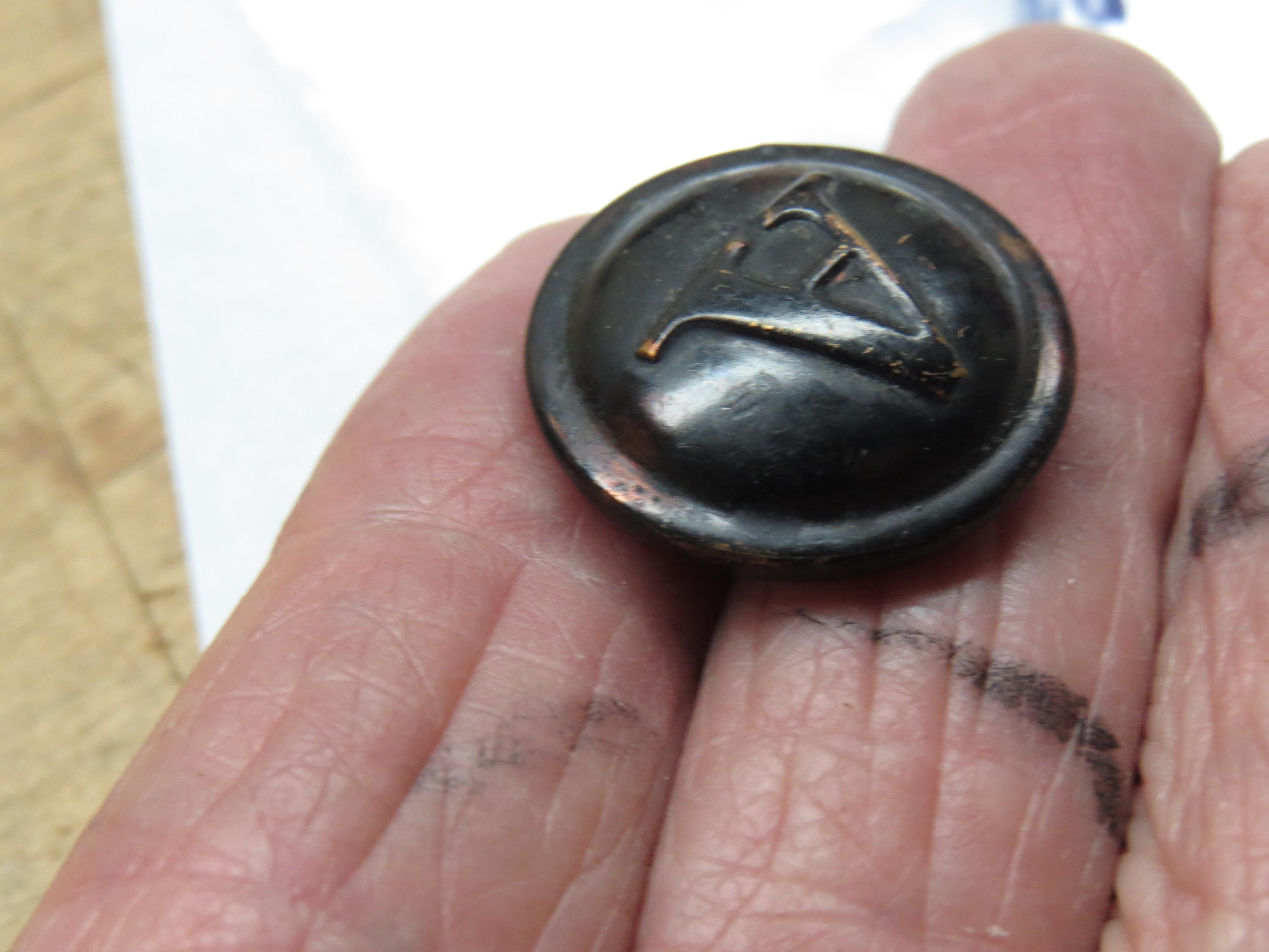 Civil War CONFEDERATE Artillery Brass Union Blockade BUTTON Rare With ...