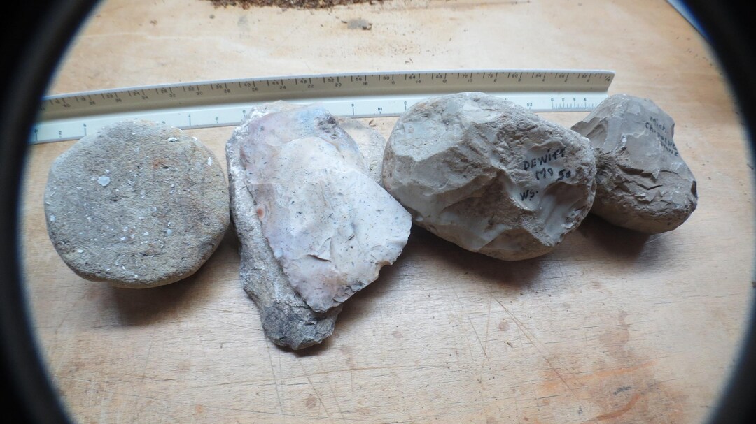 Plains Indians NATIVE AMERICAN INDIAN stone tools hide scrapers ...