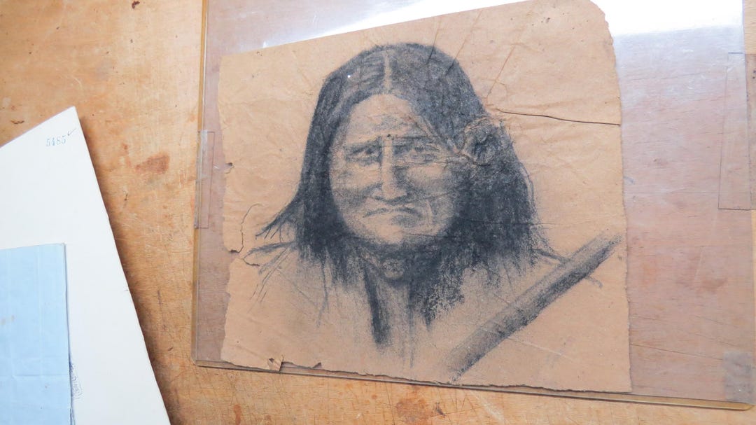 Apache Chief Geronimo Old Charcoal Drawing Late 1800S Unsigned - Etsy