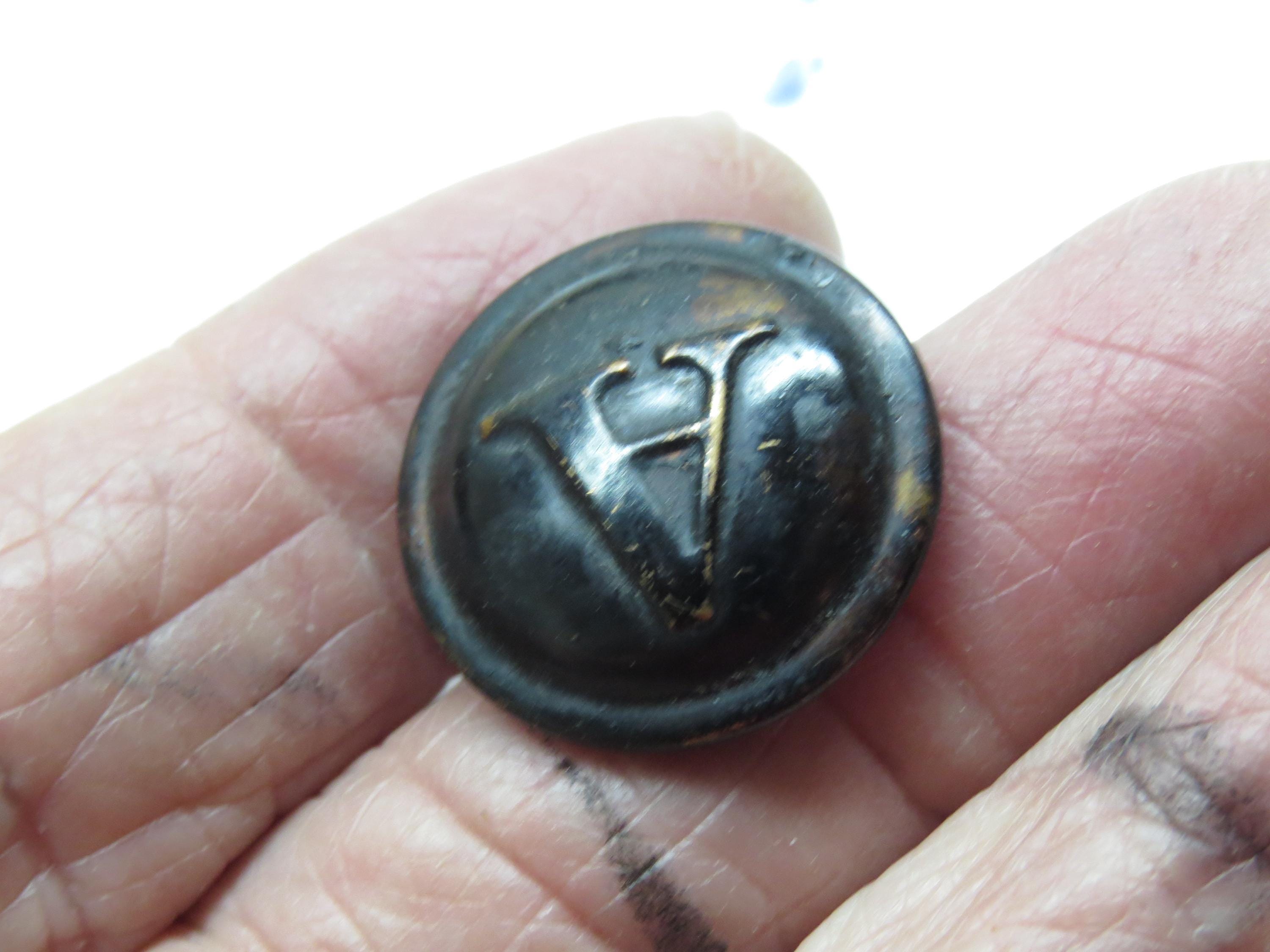 Civil War CONFEDERATE Artillery Brass Union Blockade BUTTON Rare With ...