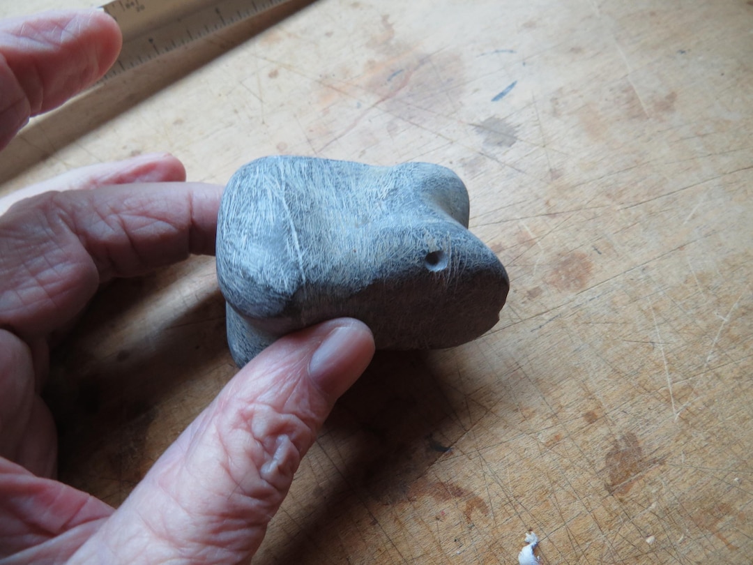 Rare NATIVE AMERICAN INDIAN Stone Carved Artifact Might Be a Net Weight ...