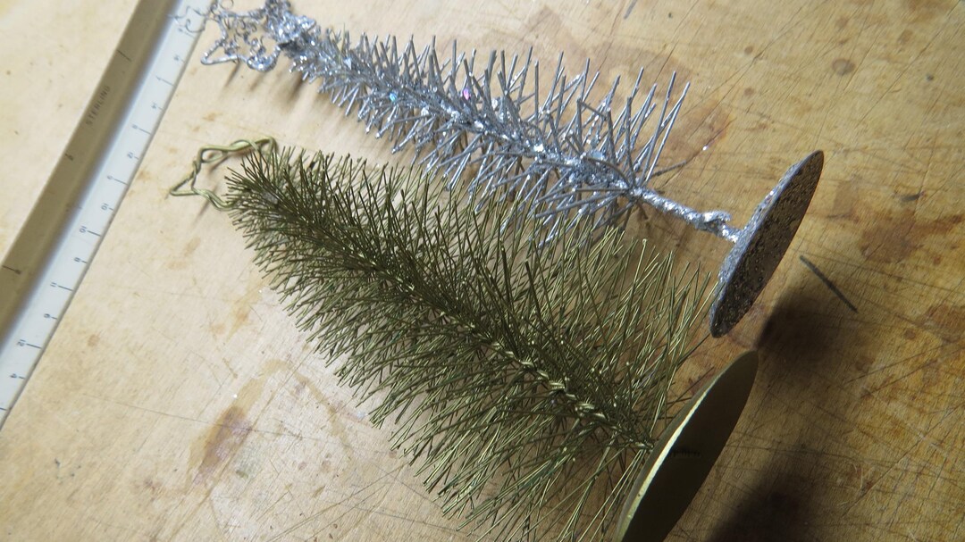 RAGON House Vintage Christmas WIRE TREES Lot of 2 - Etsy