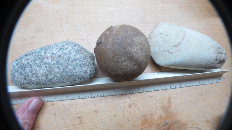 Plains Indians NATIVE AMERICAN INDIAN Game Stone and 2 Celts as Found ...