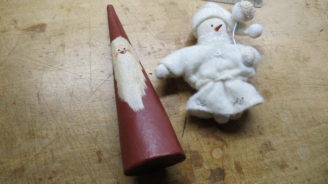 RAGON House Vintage Christmas TREE Made of Paper With Painted Santa ...