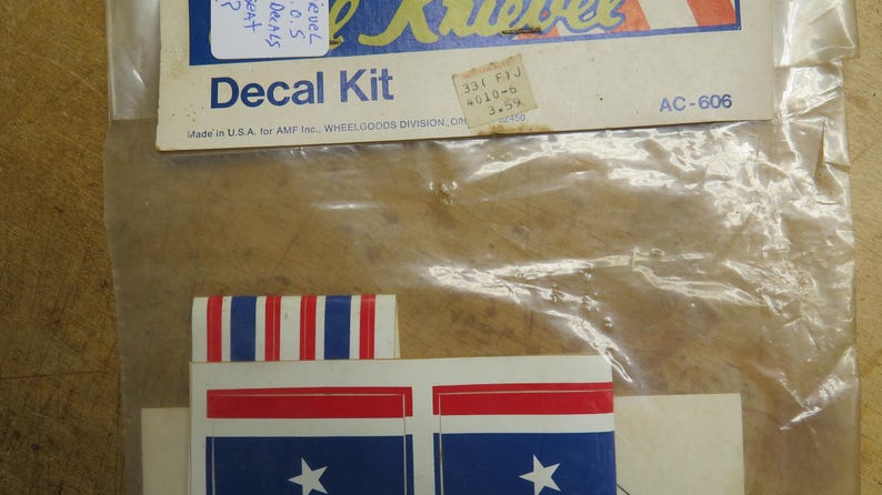 Vintage AMF Bmx EVEL KNIEVEL Decal Kit Bike Bicycle Ac-606 1970s Never ...
