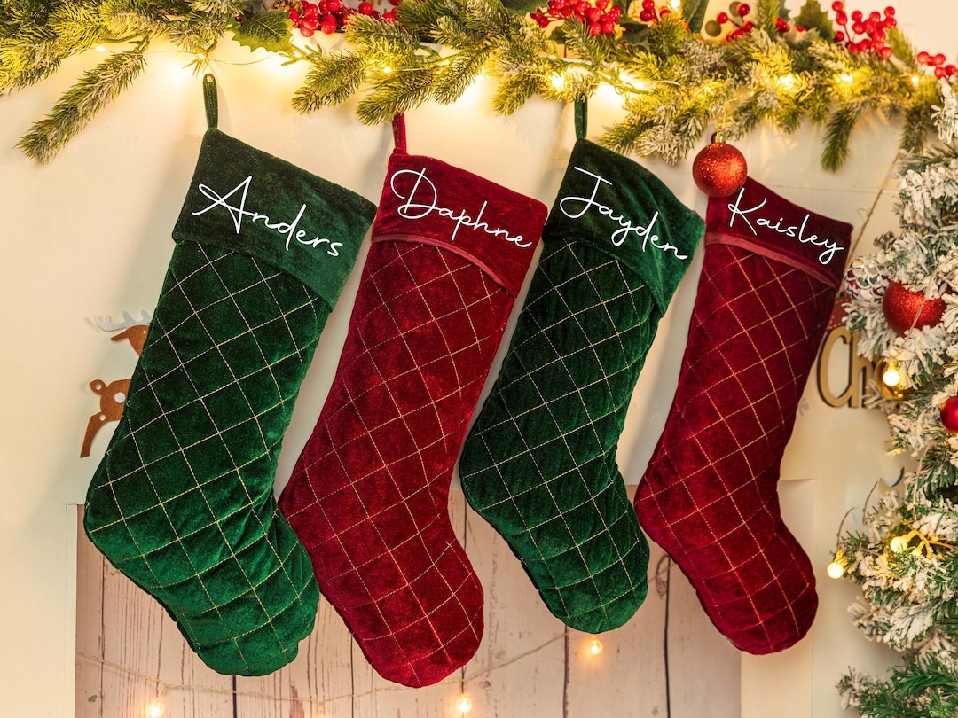 Personalized Velvet Stocking,custom Christmas Stockings,mongrammed ...
