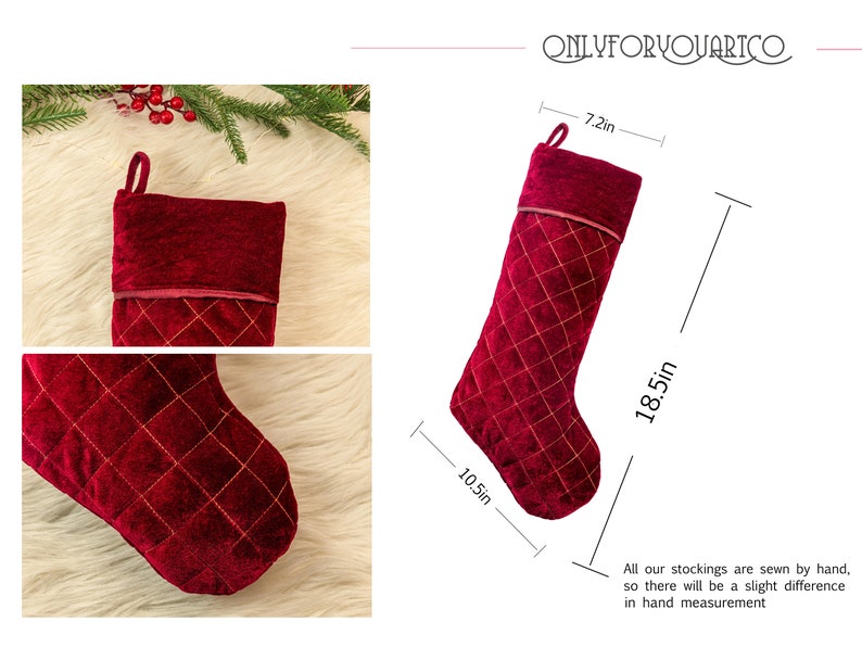 Personalized Velvet Stockingcustom Christmas - Etsy