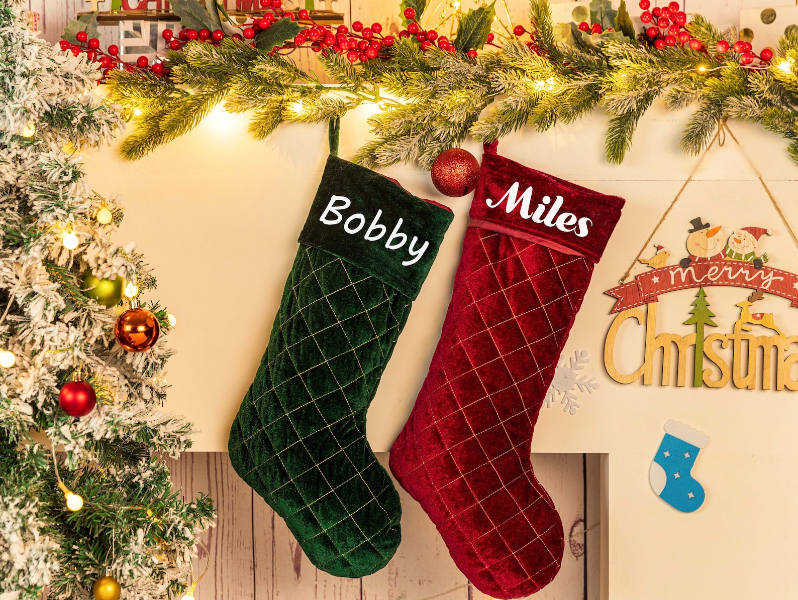 Personalized Velvet Stockingcustom Christmas - Etsy