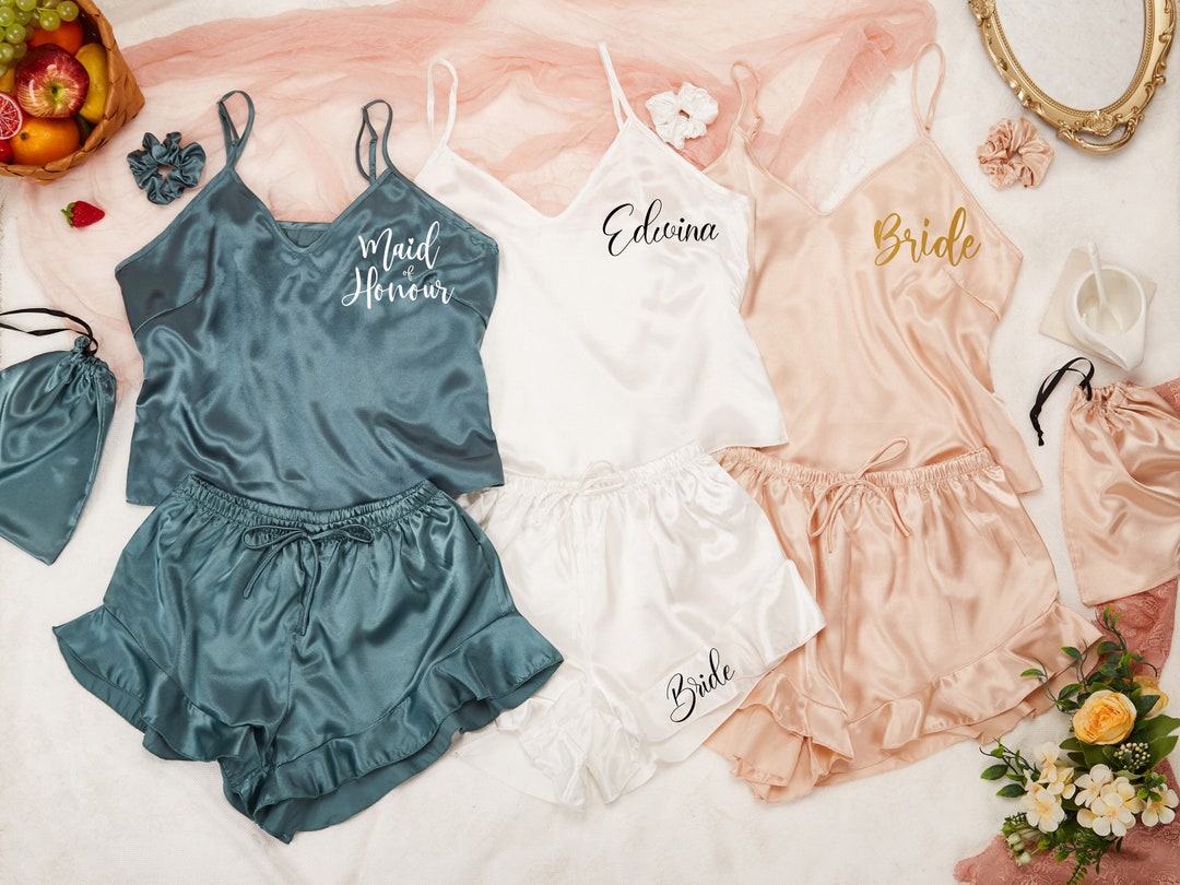 Personalized Pajamas Camisole Set,monogram Bridesmaid Pjs,bridal Party ...