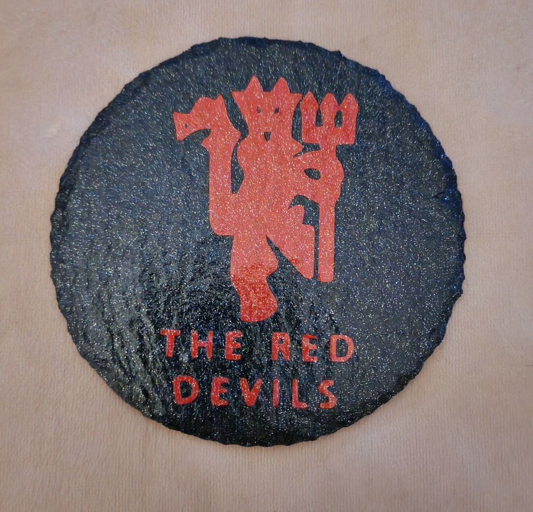 The Red Devils / Mufc Slate Coaster - Etsy