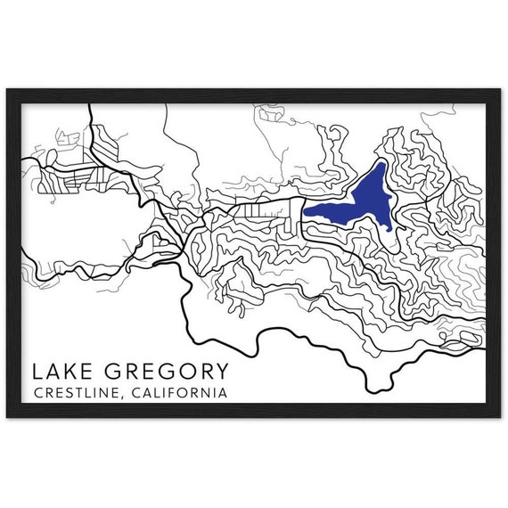 Lake Gregory/crestline Street Map Premium Wooden Framed | Etsy