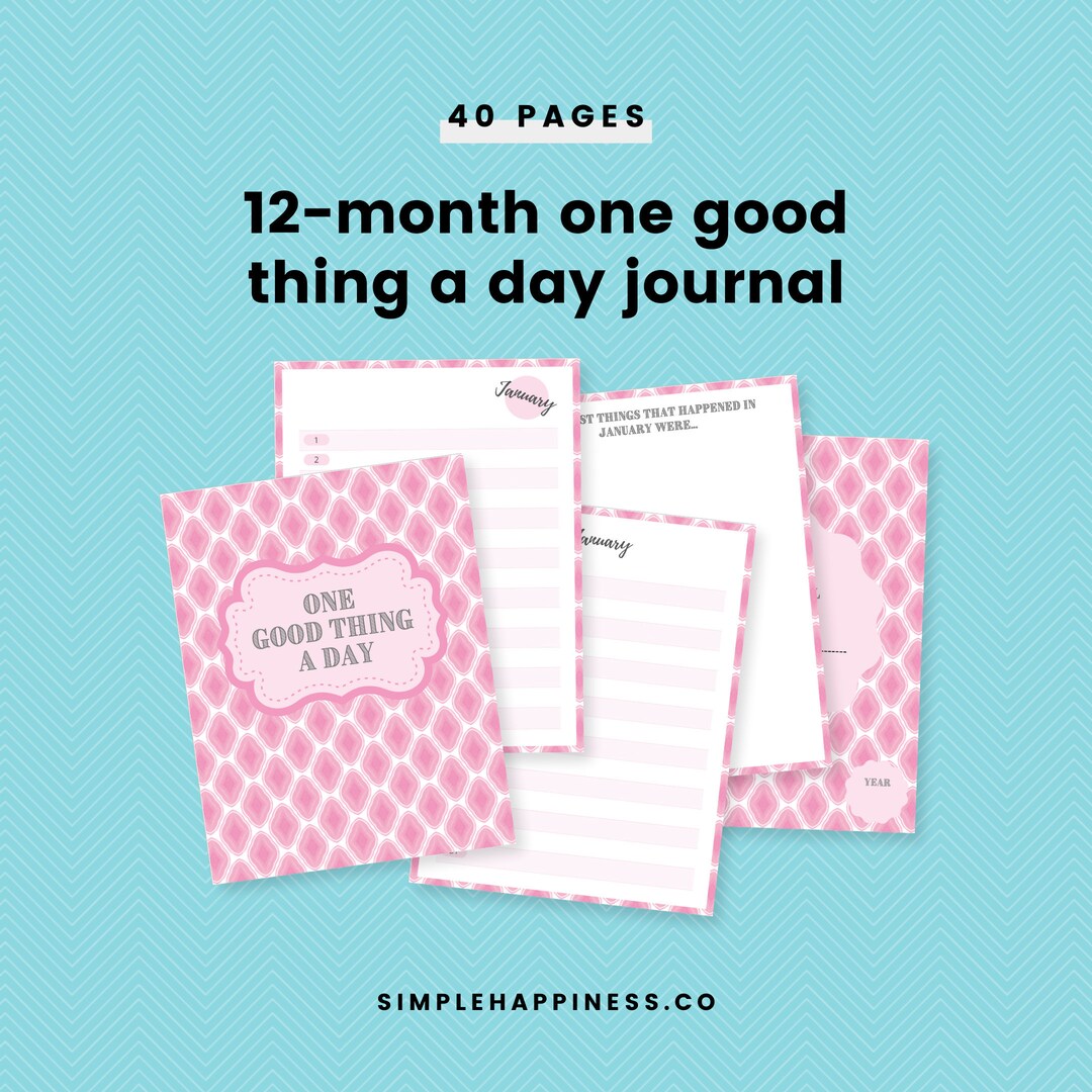 One Good Thing a Day Printable Journal 12 Months Undated - Etsy