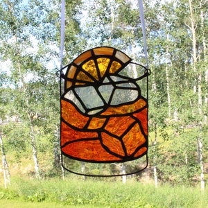 Commercial License Stained Glass Pattern: Summer Drink or Cocktail Pdf ...