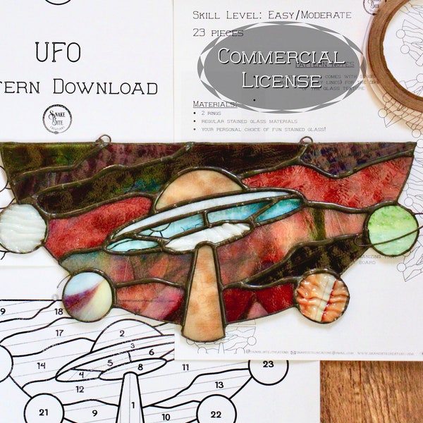 Ufo Stained Glass Pattern Etsy
