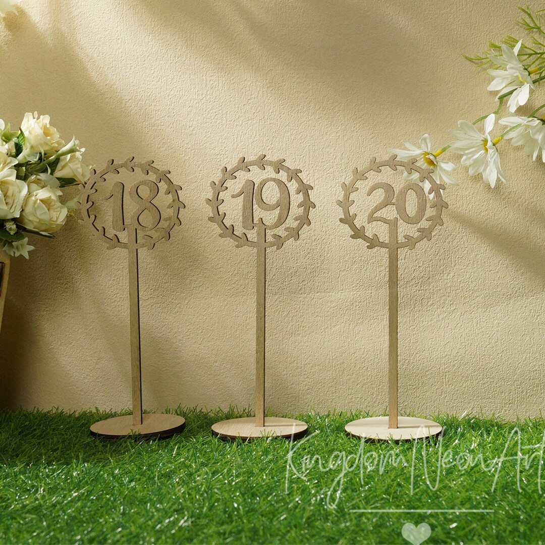 Wood Wedding Table Numbers Wooden Numbers Wedding Table Ornaments ...