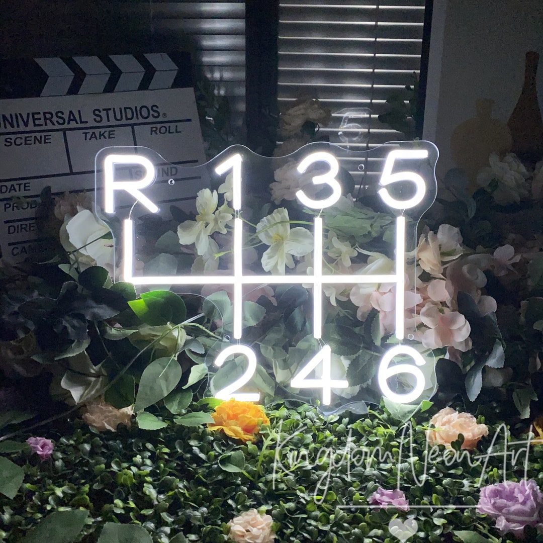 Car Gearbox Neon Sign Custom Car Neon Sign Speed Gear Neon Sign Garage ...