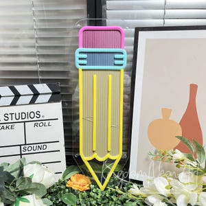 Pencil Neon Sign Custom Neon Sign Ruler Pencil Led Light Classroom ...