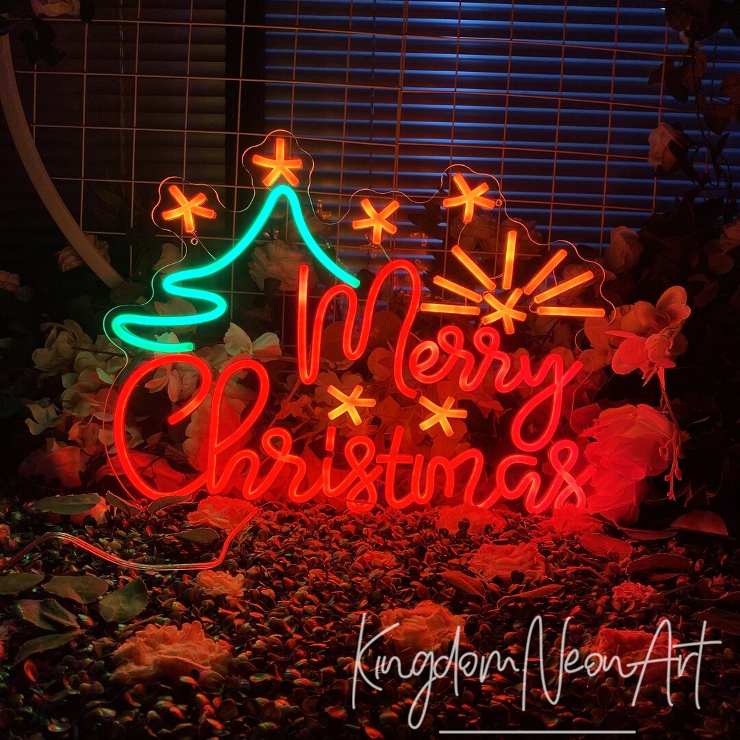 Merry Christmas Neon Sign Custom Neon Sign Christmas Tree Neon Light ...