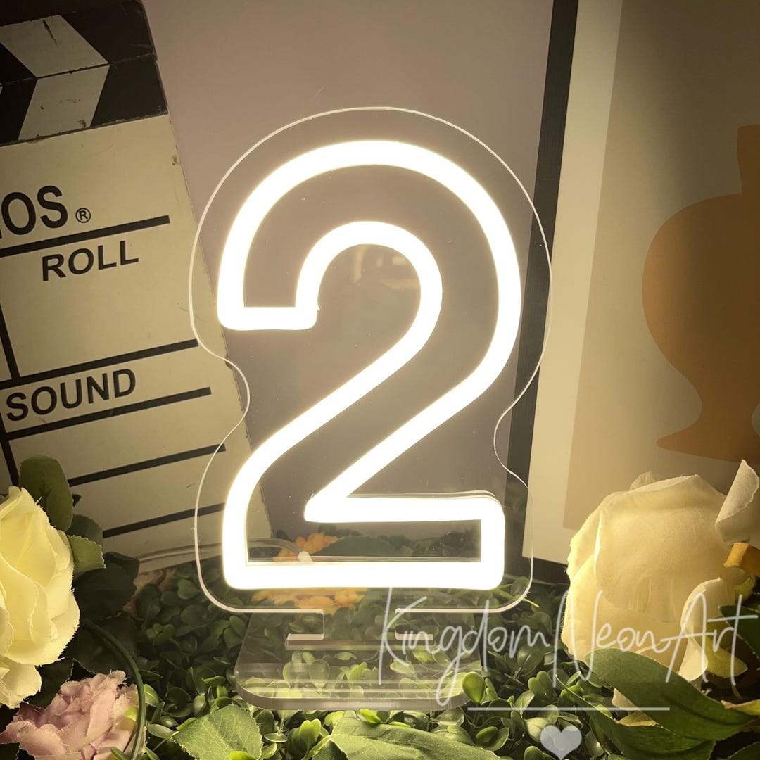 Numbers Wedding Table Neon Sign 9.5" Height USB Led Light for Wedding ...