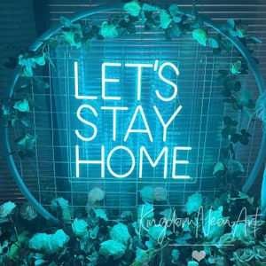 Let's Stay Home Neon Sign Custom Neon Sign Led Light Home Room Wall Art ...