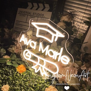 Custom Graduation Name Neon Sign Grad Neon Sign Led Light Grad Prom ...