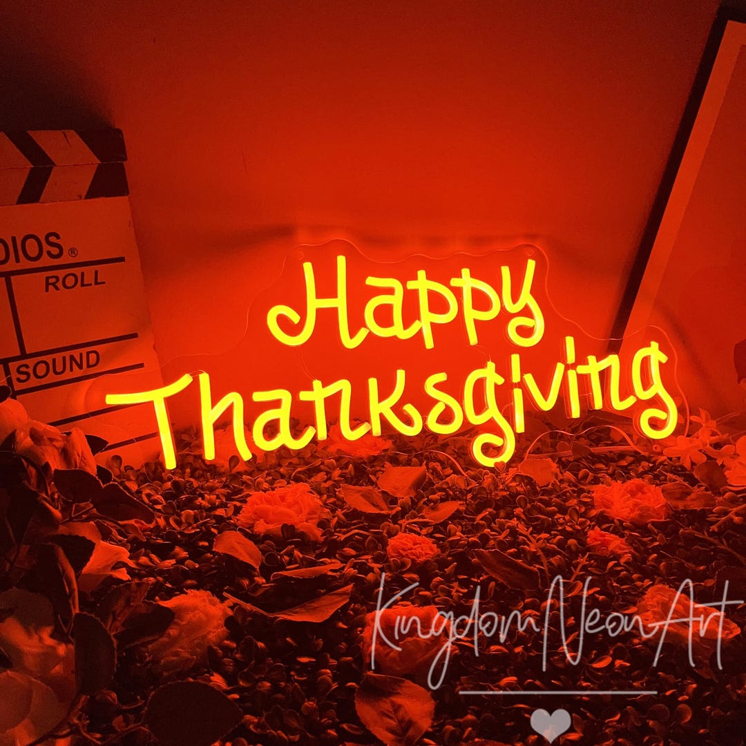 Happy Thanksgiving Neon Sign Thanksgiving Custom Led Neon Light ...