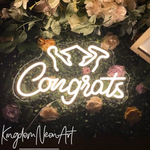 Congrats Neon Sign Custom Neon Sign Graduation Party Decor Led Light ...