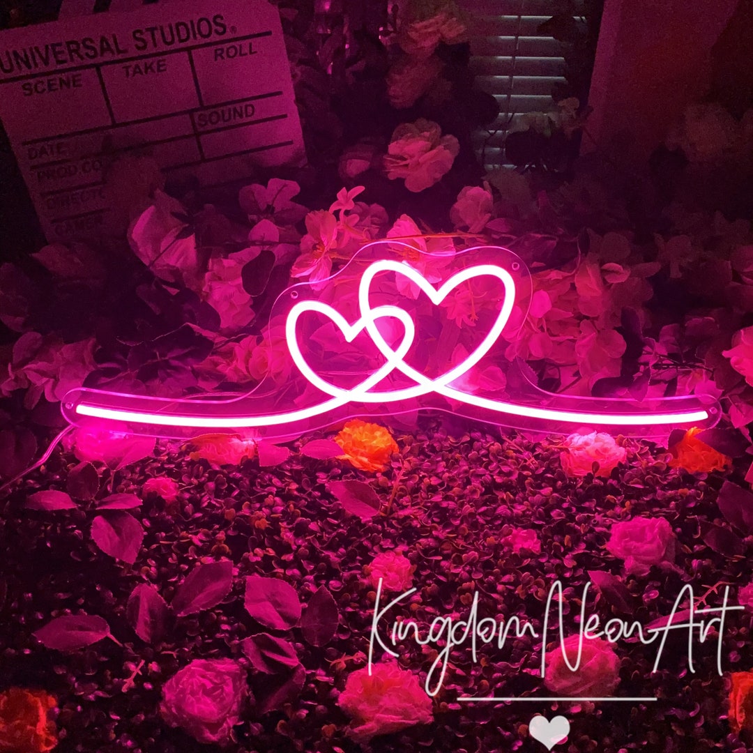Custom Heart Neon Sign, Wedding Decor, Personalized Gift - Etsy