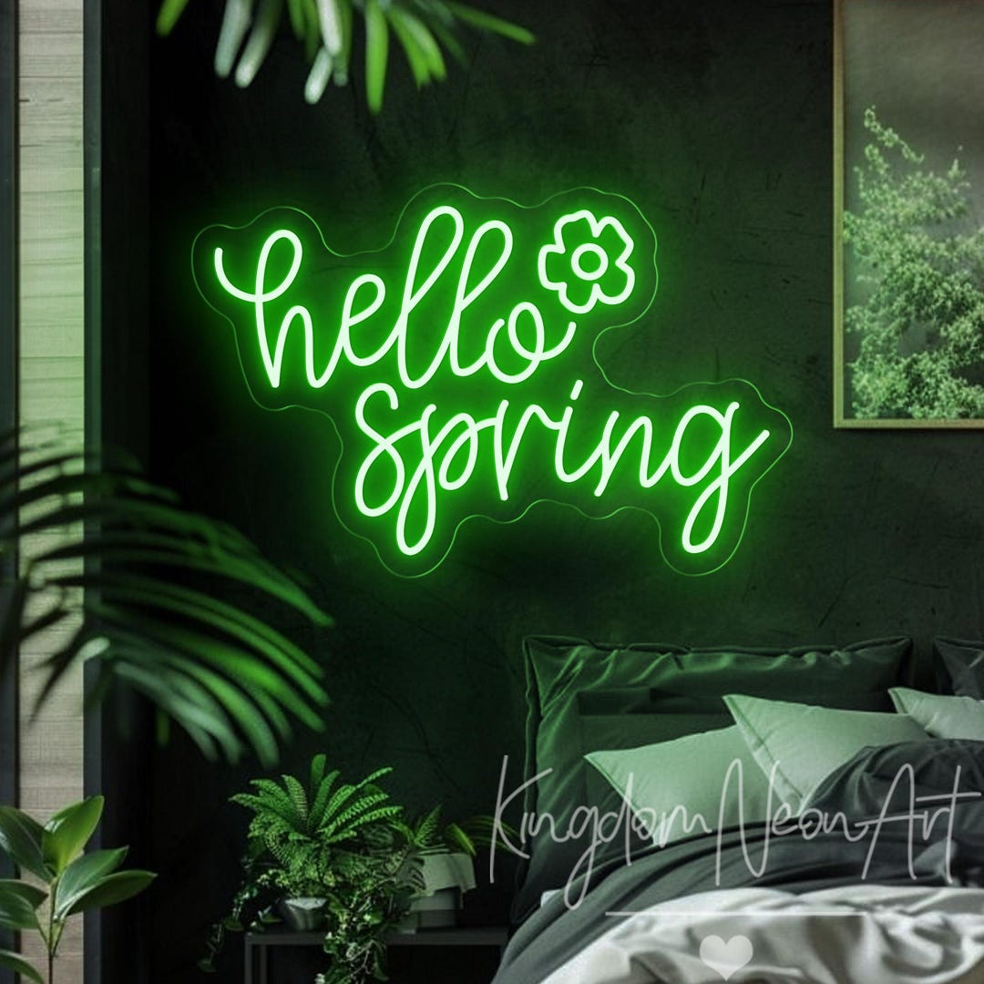 Hello Spring Neon Sign Custom Spring Neon Sign Home Decor Led Neon ...