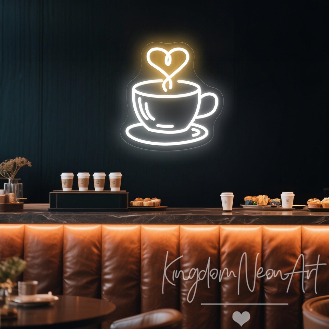 Coffee Cup Neon Sign, Custom Cafe Bar Decor - Etsy