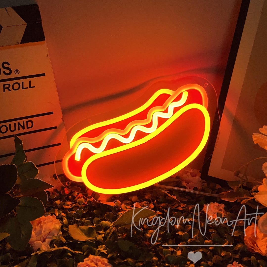 Hot Dog Neon Sign Custom Fast Food Neon Sign Hot Dog Shop Restaurant ...