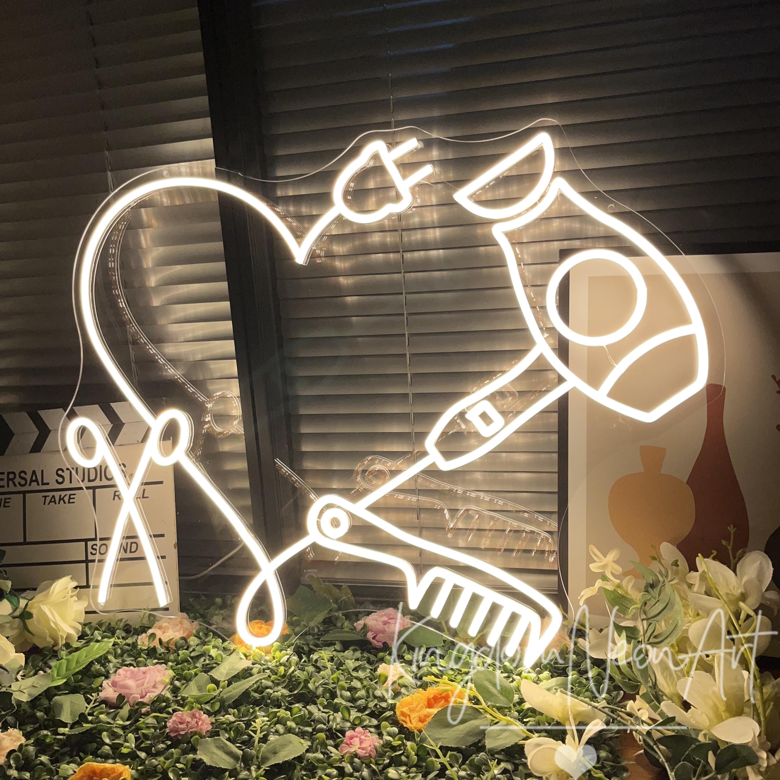 Hair Salon Heart Neon Sign, Hairdresser Wall Decor - Etsy