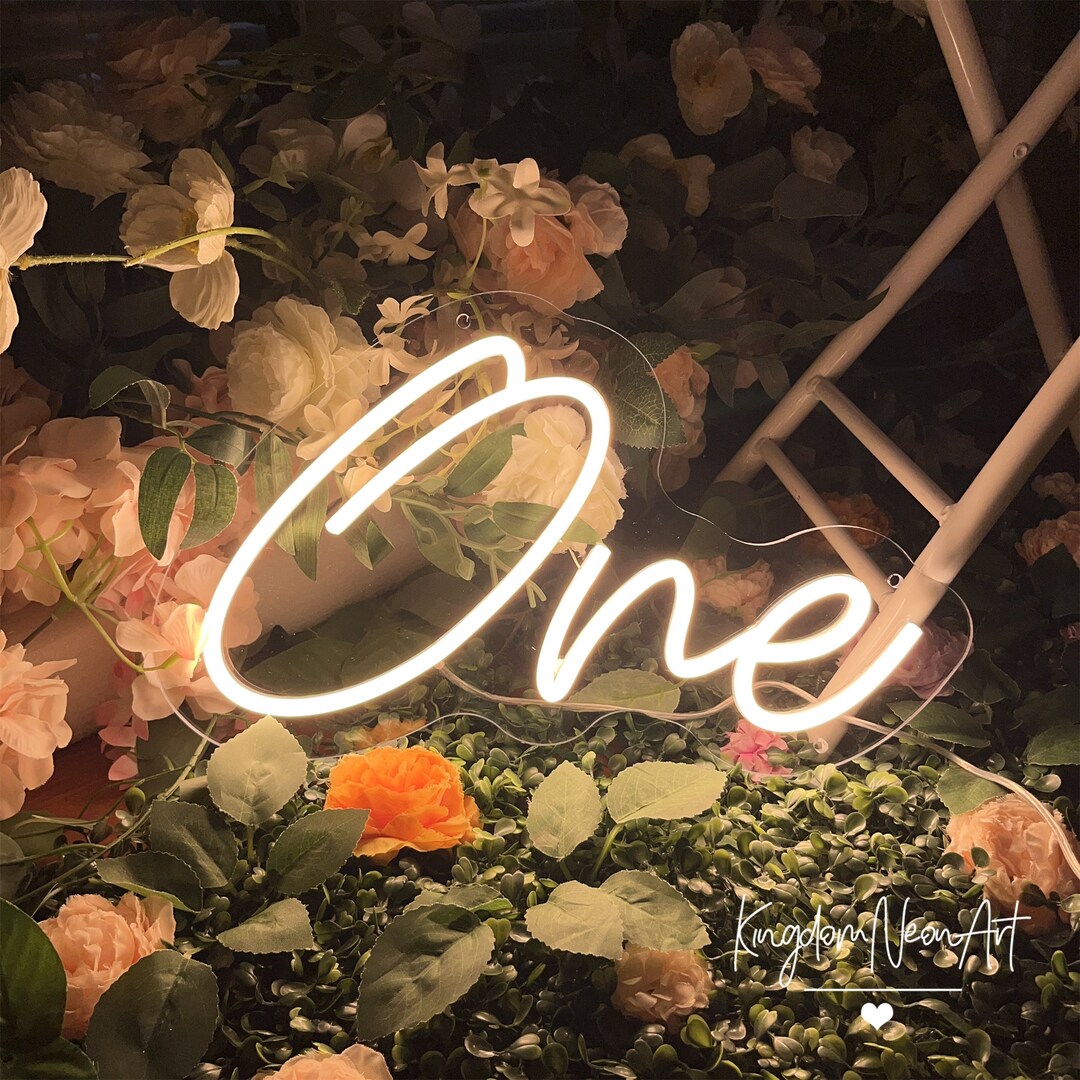 One Year Old Birthday Neon Sign,one Neon Sign Custom,birthday Party ...
