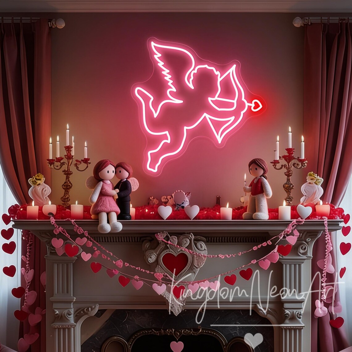 Cupid Neon Sign God of Love Led Light Valentine's Day Sign Room Wall ...