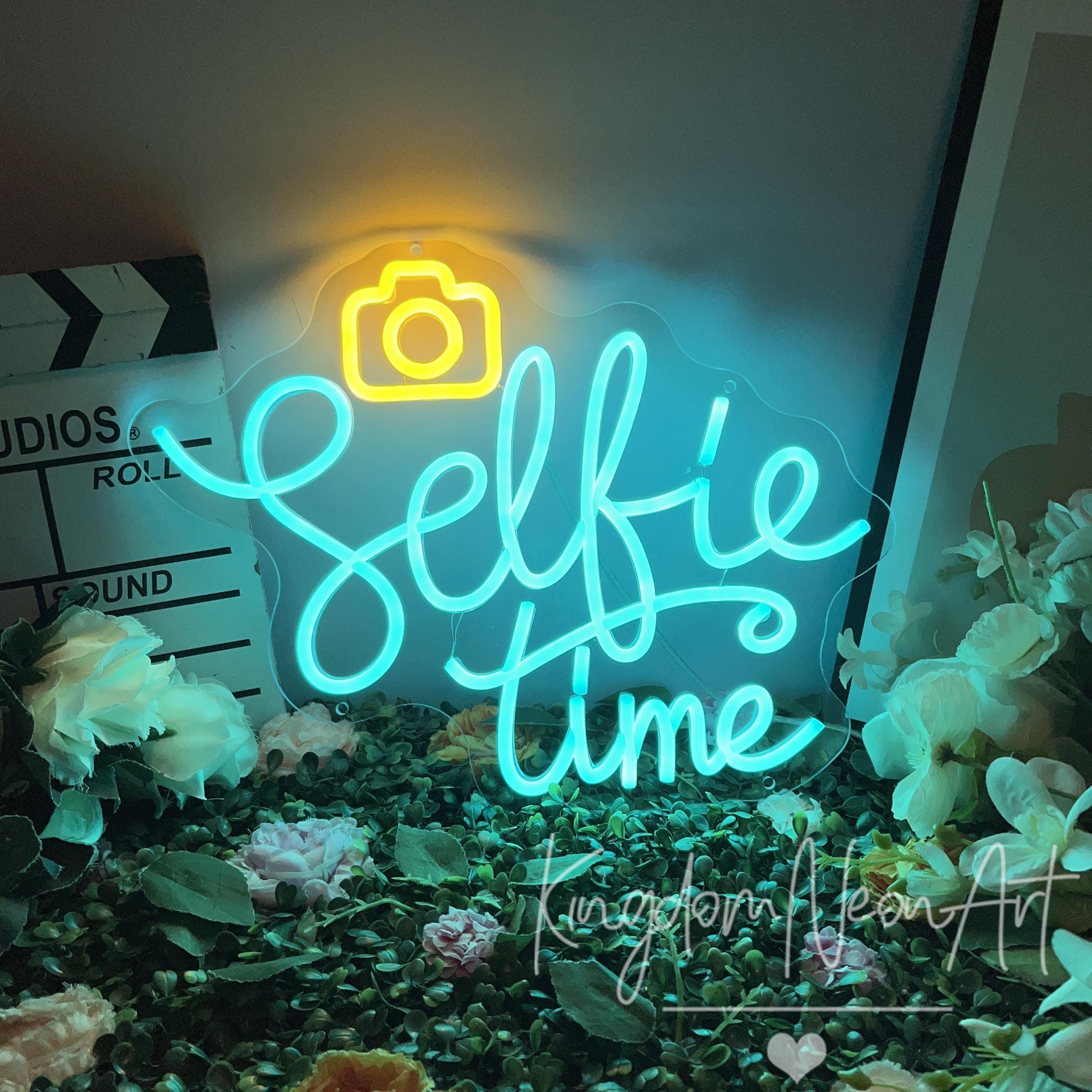 Selfie Time Neon Sign: Custom LED Wall Decor - Etsy