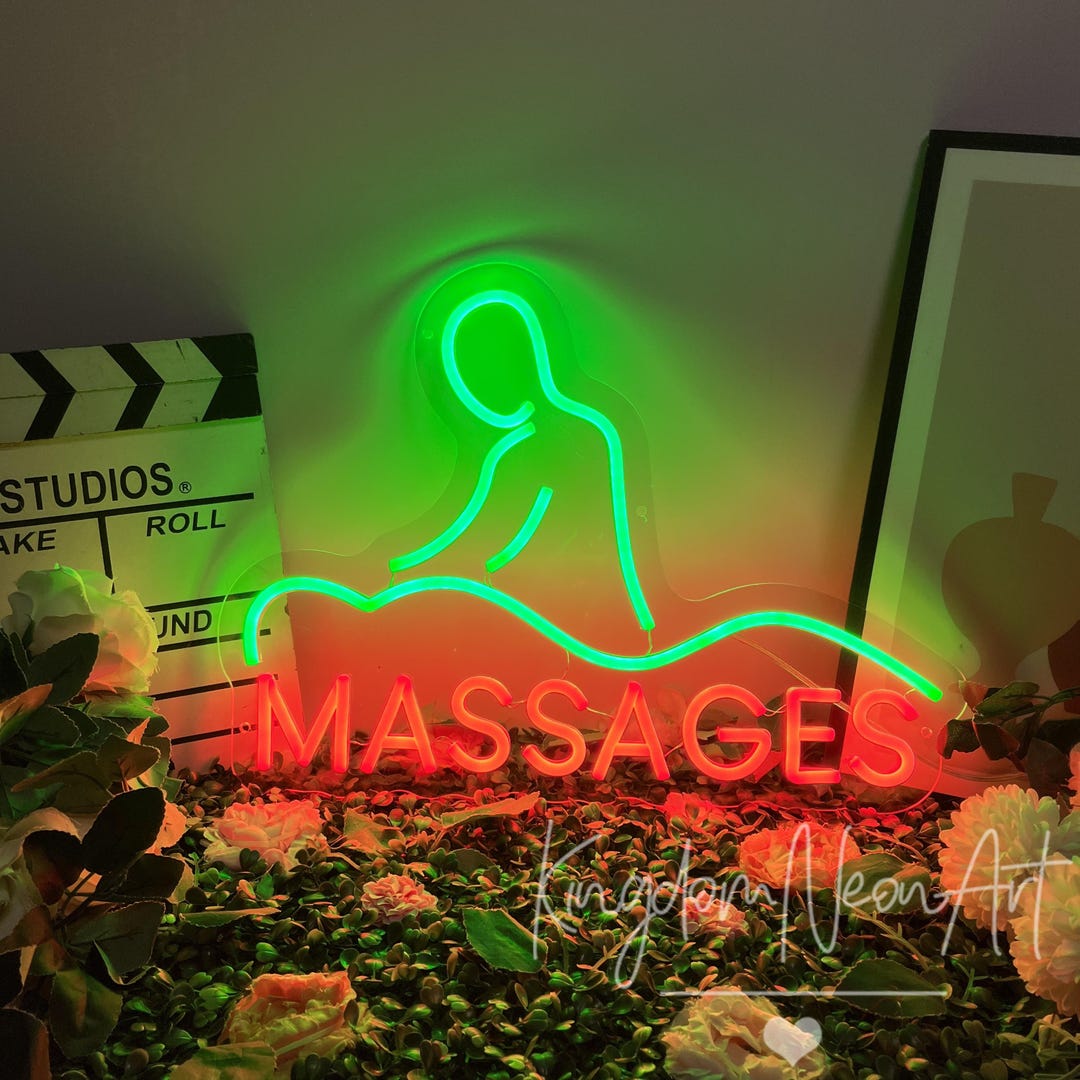 Massages Neon Sign Custom Massage Led Neon Light Massage Decor Wall ...