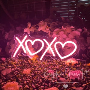 XOXO Neon Sign Custom Logo Neon Sign Led Light Bedroom Dorm Home Wall ...