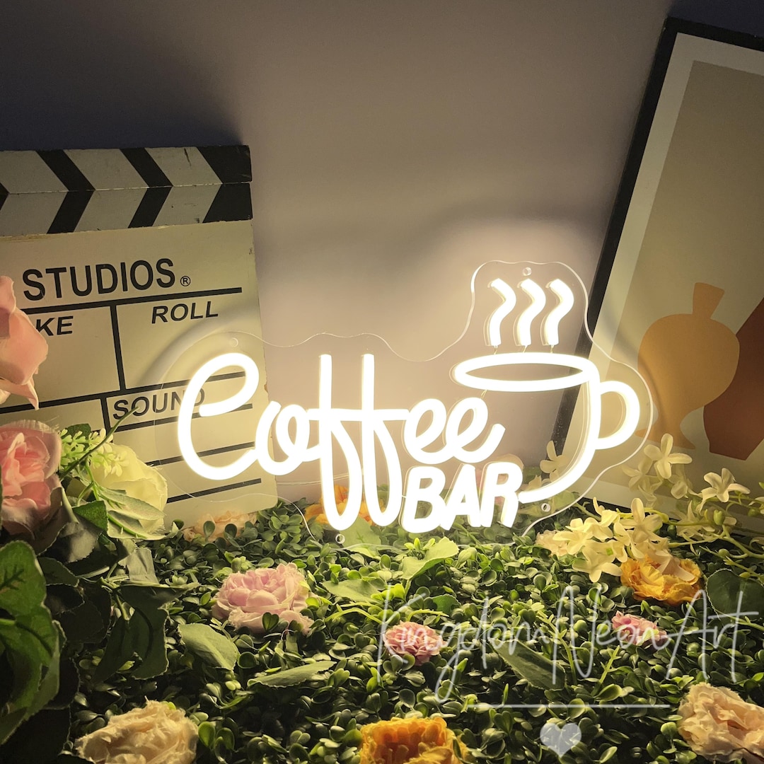 Coffee Bar Neon Sign Custom Coffee Led Neon Light Coffee Bar Decor Home ...