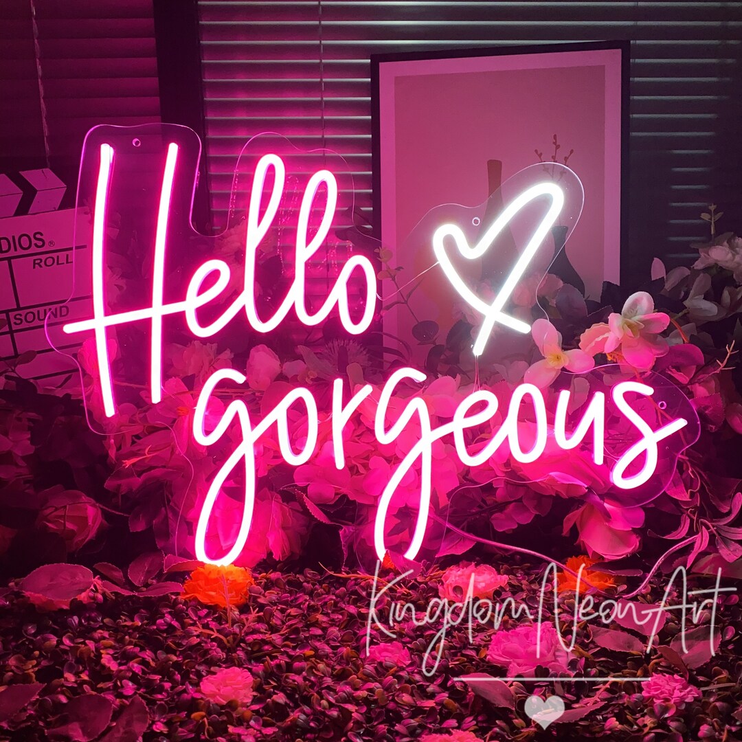 Hello Gorgeous Neon Sign Custom Neon Sign Beauty Room Salon Neon Sign ...