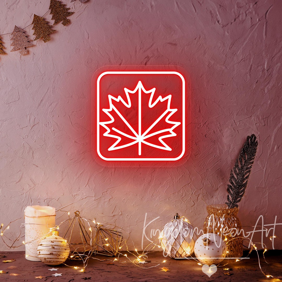 Maple Leaf Neon Sign - Custom Plant LED Wall Decor - Etsy