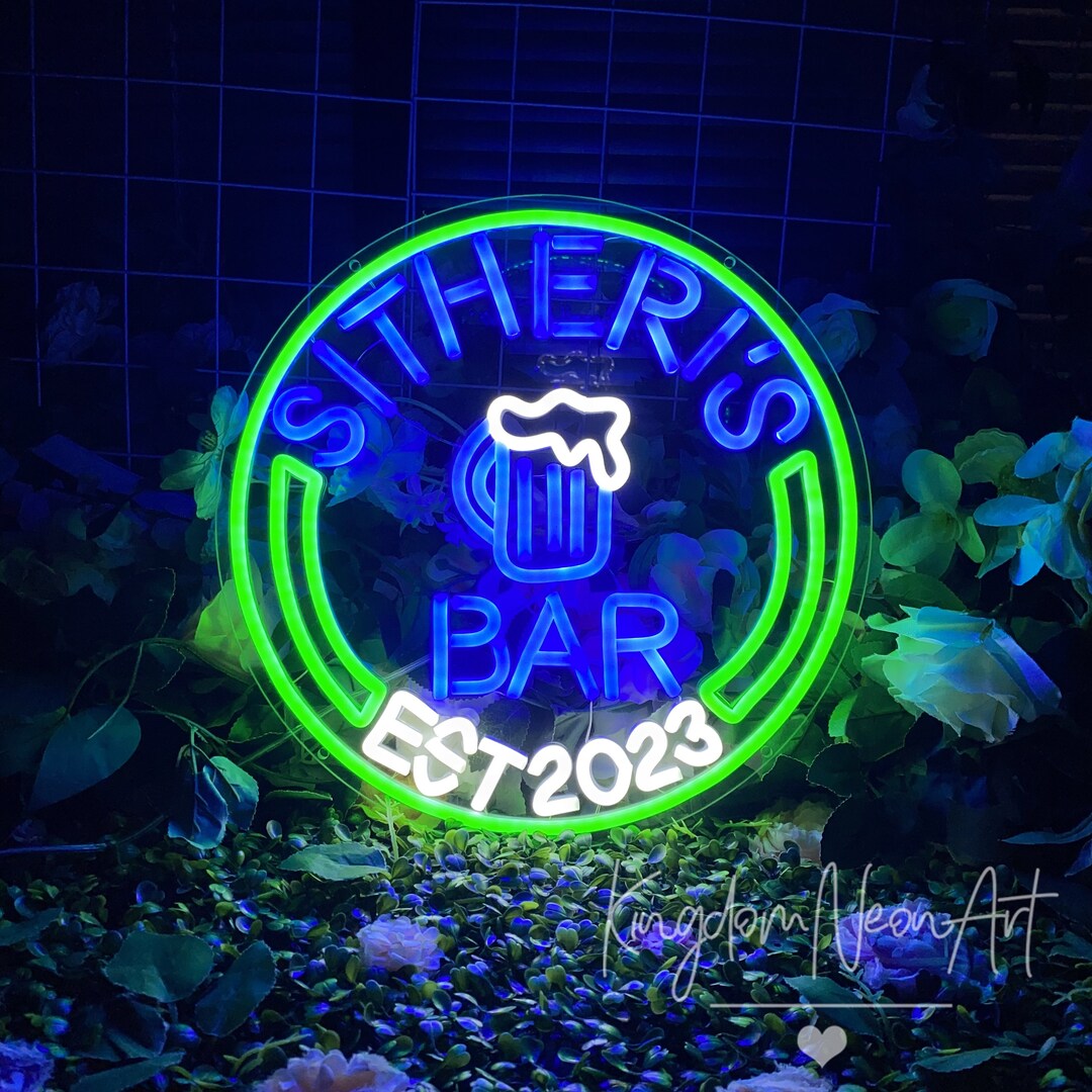 Custom Bar Neon Sign Pub Beer Signage Bar Neon Sign LED Light Home Bar ...