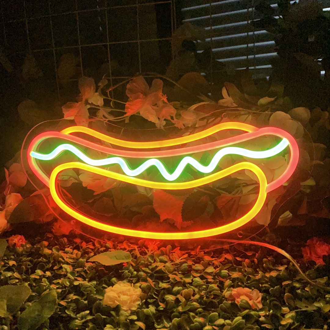Hot Dog Neon Sign Custom Food Neon Sign Burger Sandwiches Restaurant ...