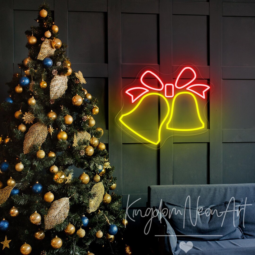 Christmas Bells Neon Sign Custom Neon Sign Bells Led Light Merry ...